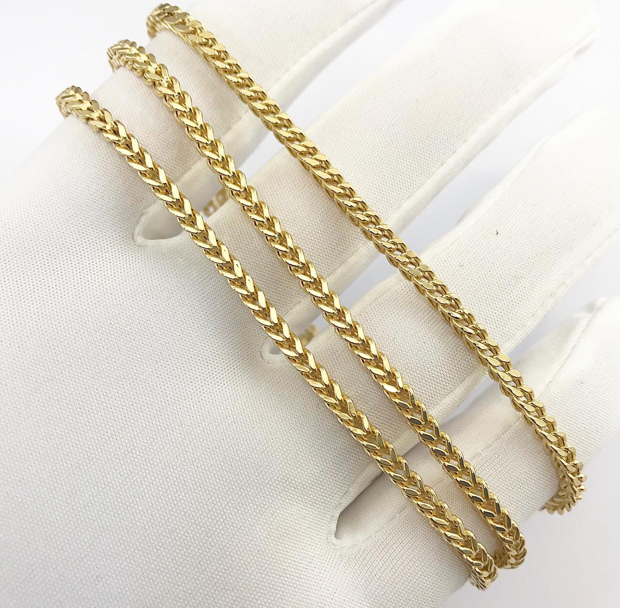 9ct 2.3mm Italian Franco Style Chain / Bracelet (Semi-Hollow) – Giggy ...